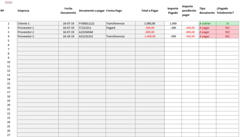 🥇 Plantilla excel Cobros y Pagos GRATIS