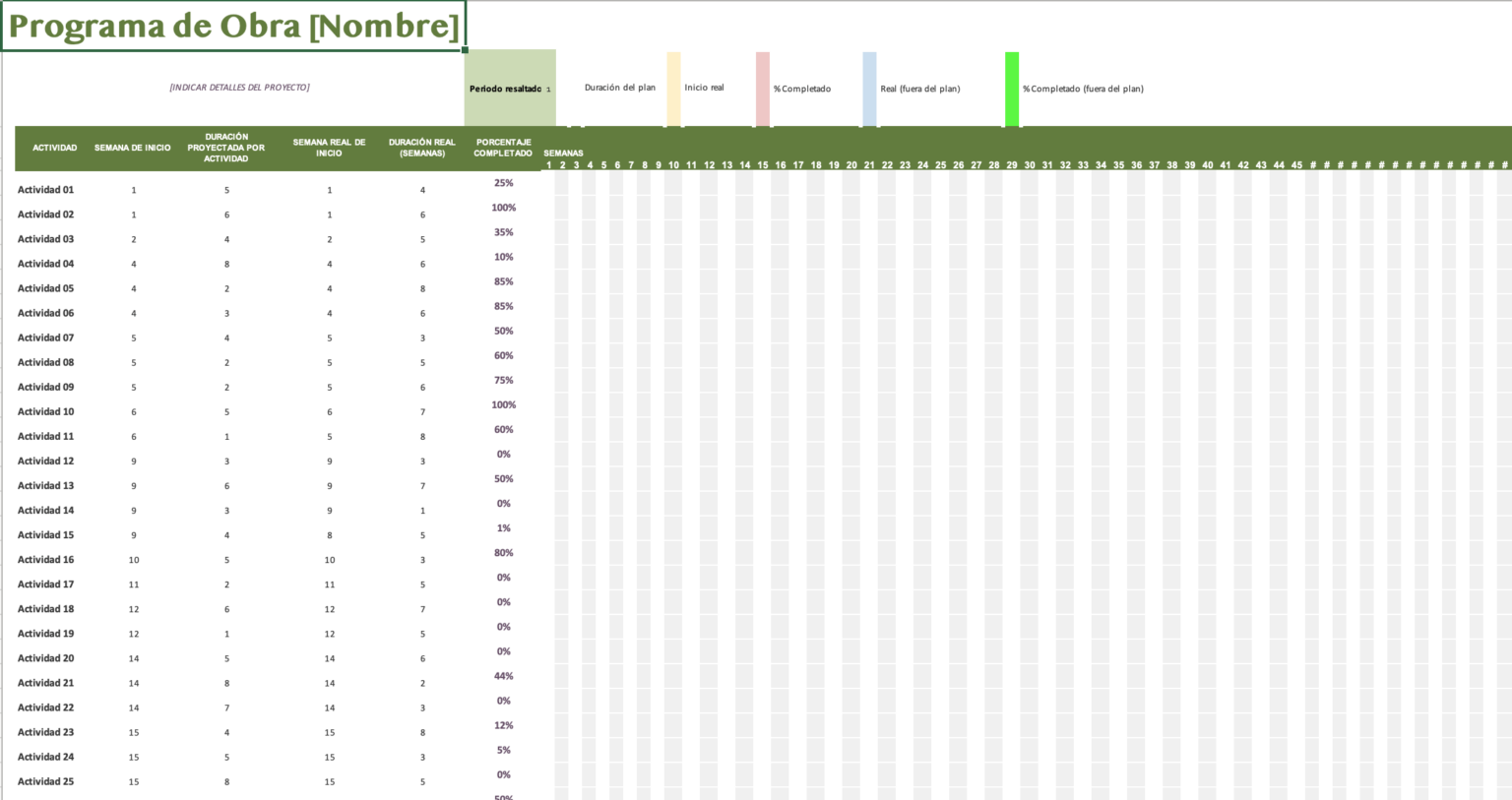 Descarga el Programa de Obra en Excel - Actualizado [2023]