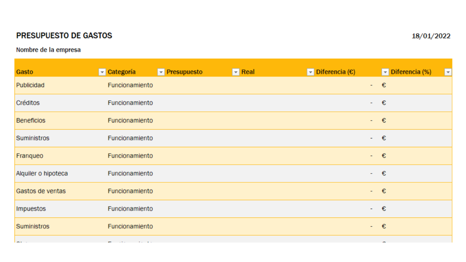 🥇 Plantilla excel Control de Gastos GRATIS