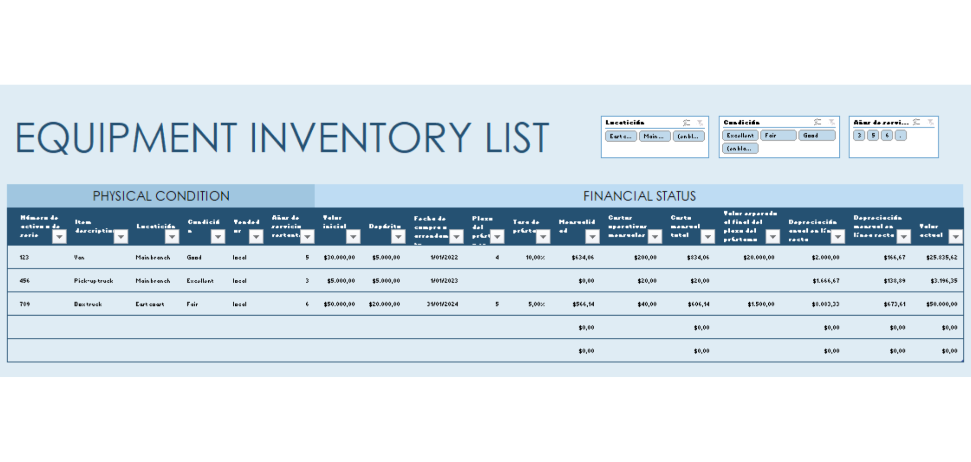 Plantilla de excel inventario Hardware